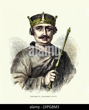 Portrait of King William II of England. William Rufus with crown ...