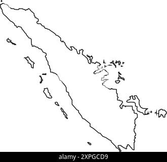 Sumatra map. Blank vector map of the Island. Borders of Sumatra for ...