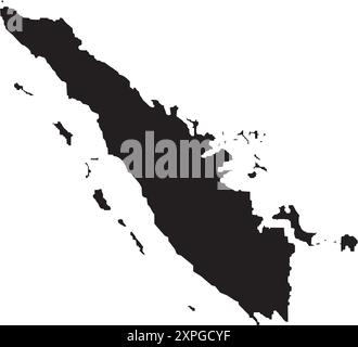 Sumatra map. Blank vector map of the Island. Borders of Sumatra for ...