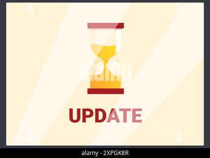 Hourglass is shown on a screen, indicating that an update is in ...