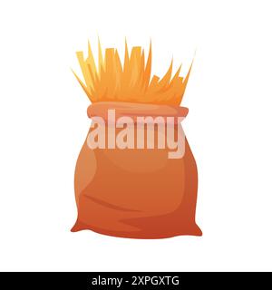 Hay stacks, dry yellow grass and straw bales isolated set. Harvest ...