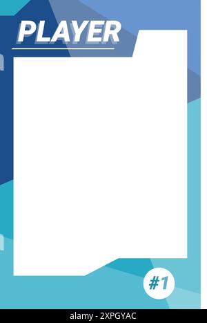 Blue geometric frame with sharp corners for player profiles, featuring ...
