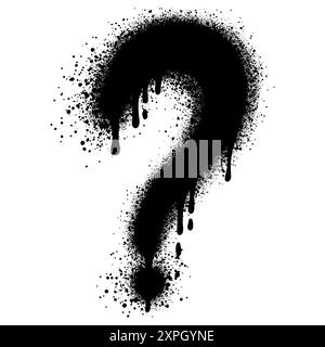 Spray Painted Graffiti question mark Sprayed isolated with a white ...