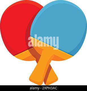 Two table tennis rackets crossing each other on white background. Two ...