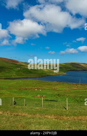 North Roe and Ollaberry landscapes in a sunny Shetland Islands Stock ...