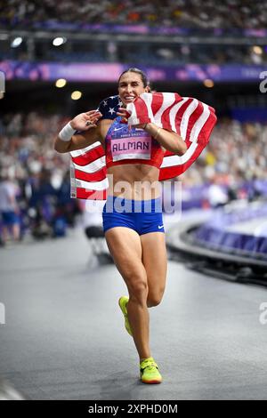 United States' Valarie Allman celebrates after winning the gold medal ...