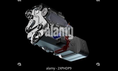 Close-up of a hybrid engine for powering modern vehicles Stock Photo ...