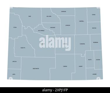 Wyoming state political map Stock Photo - Alamy