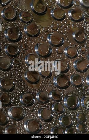 Water humidity drops bubbles macro on water colorful background liquid ...