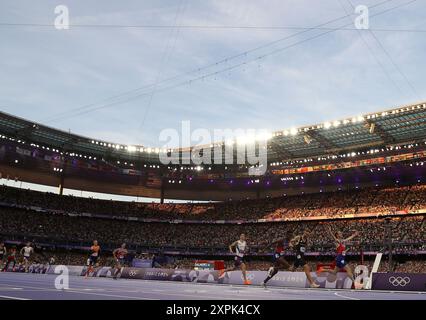 United States' Cole Hocker crosses the finish line before Belgium's ...