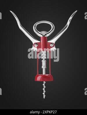 Winged corkscrew with rack and pinion mechanism on pale brown gradient ...