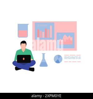 The guy is working on business analytics Stock Photo - Alamy