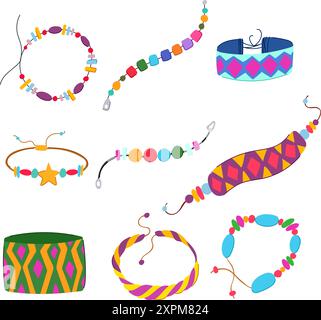 charm friendship bracelet cartoon vector illustration Stock Vector ...