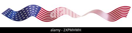 Dynamic, flowing American flag in a wavy form that makes it ideal as a ...