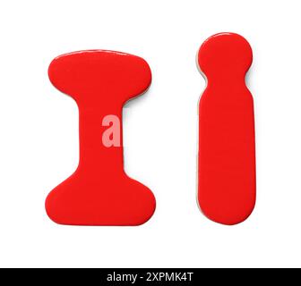 Uppercase and lowercase red magnetic letter Z isolated white Stock ...