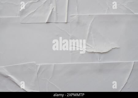 Blank white crumpled and creased sticker paper poster texture ...