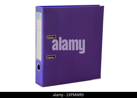 A4 purple lever arch file, opened folder binder with blank papers ...