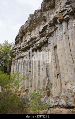 Various rock formations of basalt, sandstone, dross and others in ...