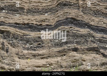 Various rock formations of basalt, sandstone, dross and others in ...