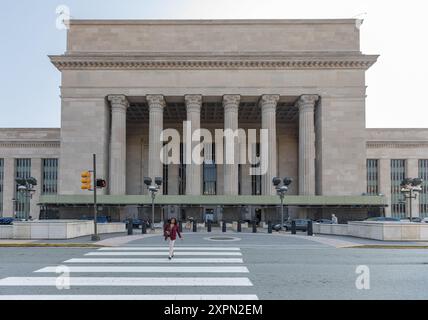 PHILADELPHIA, PENNSYLVANIA - OCTOBER 02, 2019: The departure hall at ...