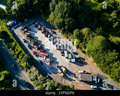 Aerial view of Otterspool Household Waste Recycling Centre in Liverpool ...