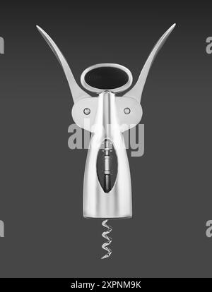Winged corkscrew with rack and pinion mechanism on dark brown ...