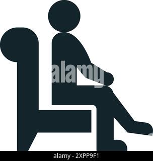 Stick figure relaxing on armchair enjoying free time Stock Vector Image ...