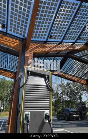 NETHERLANDS, Fastned quick recharge station for electric vehicle at ...