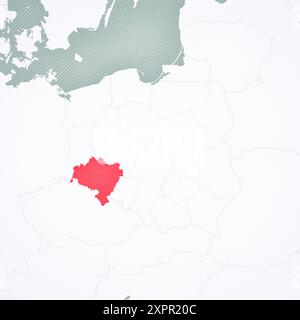 Silesia on the map of Poland with softly striped vintage background ...
