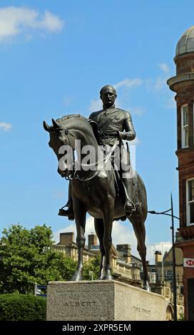 Equestrian statue of Prince Albert, Queen's Square is the central focal ...