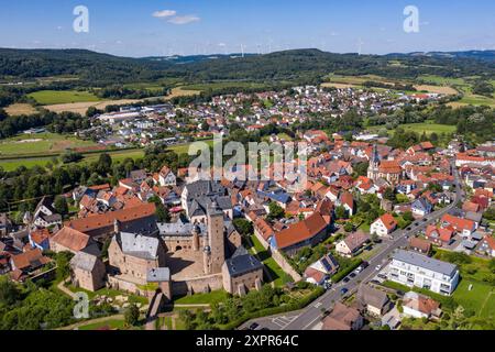 Aerial view of Steinau Castle and town, Steinau an der Strasse ...