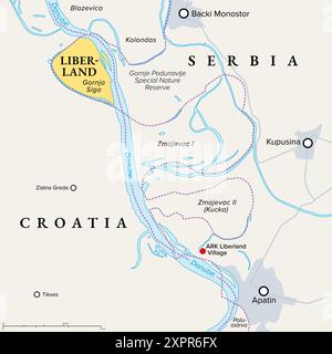 Croatia-Serbia border dispute, political map. Area under Serbian ...