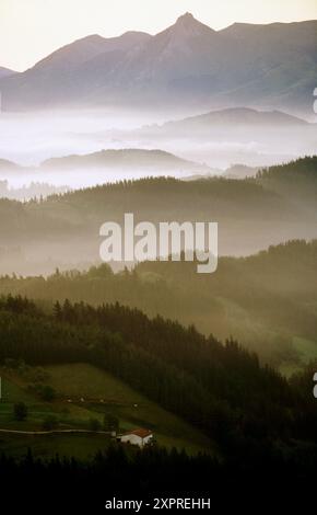 Goierri valley and Mount Txindoki. Guipúzcoa. Spain Stock Photo - Alamy