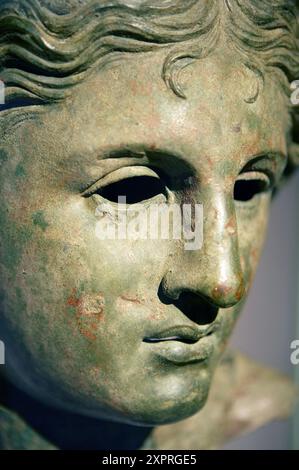 Ancient Greece, Bronze head of Aphrodite of Satala, Greek goddess ...