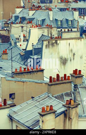 Parisian rooftops and chimneys. Latin Quartier. Paris. France Stock ...