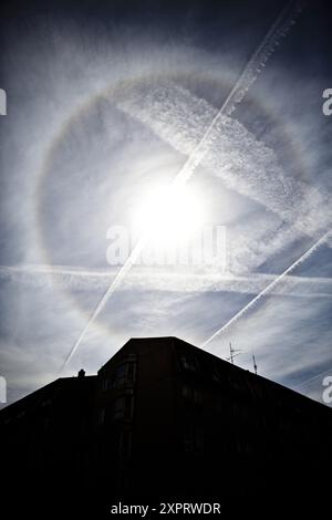 Rainbow circled halo around the sun in Berlin, Germany Stock Photo - Alamy