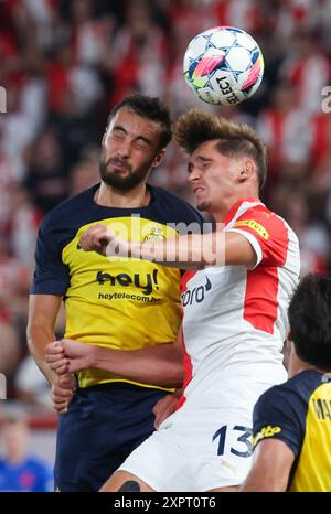 Mojmir Chytil of SK Slavia Praha (L) and Theo Hernandez of AC Milan (R ...