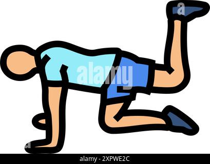 donkey kicks fitness exercise leg line icon vector illustration Stock ...