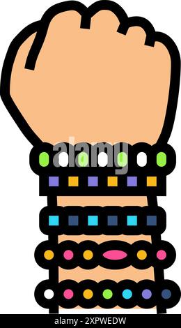 kandi rave retro color icon vector illustration Stock Vector Image ...