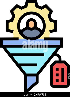 lead nurturing technical sales engineer color icon vector illustration ...