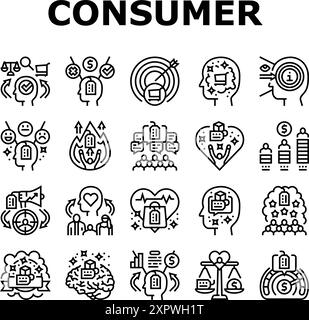 consumer behavior icons set vector Stock Vector Image & Art - Alamy