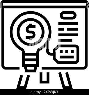 pitch technical sales engineer line icon vector illustration Stock ...