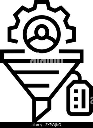 lead nurturing technical sales engineer line icon vector illustration ...