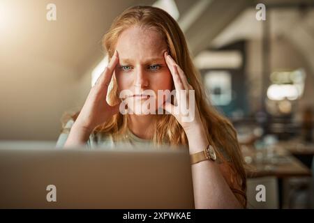 new career stress anxiety worried female employee Stock Photo - Alamy