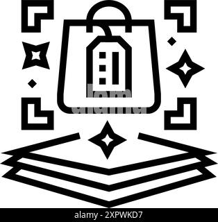 virtual swag bag line icon vector. virtual swag bag sign. isolated ...