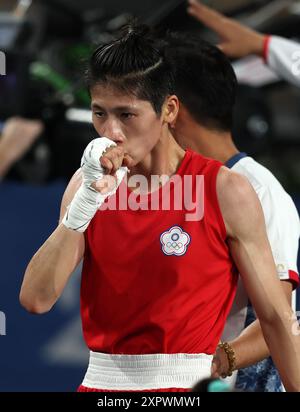 Lin Yu Ting of Chinese Taipei with her gold medal following the Women's ...