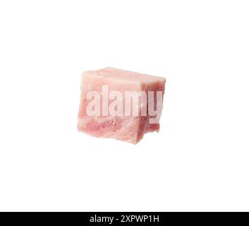 Cube of raw bacon isolated on white Stock Photo - Alamy