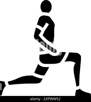 walking lunges fitness exercise leg color icon vector illustration ...