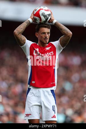 Arsenal’s Ben White during an Emirates Cup match at Emirates Stadium ...