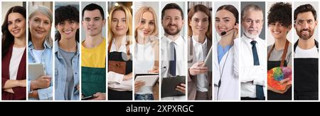 Different professions collage, photos of various people Stock Photo - Alamy